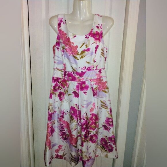 Studio One | Dresses | Studioone Pink And White Aline Midi Dress For ...